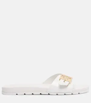 Tory Burch Double T Slides - White