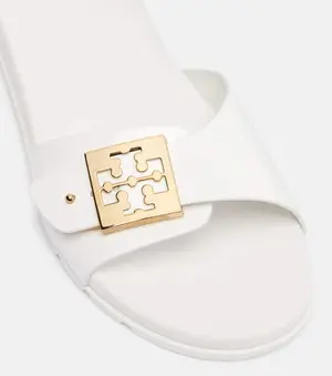 Tory Burch Double T Slides - White