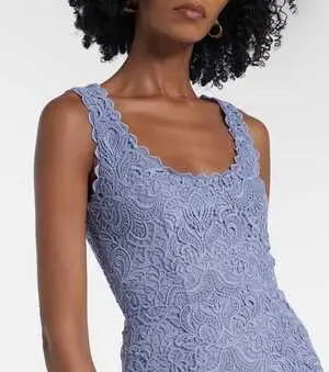 Etro Macramé Scalloped Midi Dress