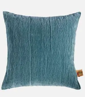 THE HOUSE OF LYRIA Sterna Cotton Velvet Pillow - Blue