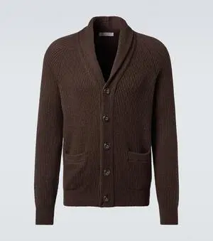 Brunello Cucinelli Cotton Ribbed-knit Cardigan - Brown