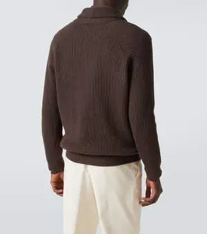 Brunello Cucinelli Cotton Ribbed-knit Cardigan - Brown