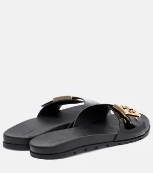 Tory Burch Double T Slides - Black