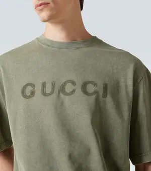 Gucci Distressed Logo Cotton T-shirt