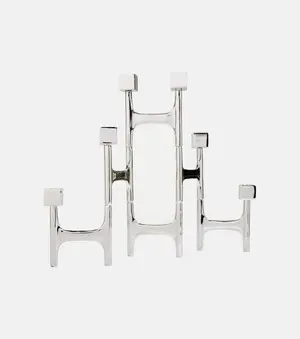 POLSPOTTEN Square Folding Metal Candle Holder - Silver