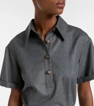 Brunello Cucinelli Virgin Wool Shirt Dress