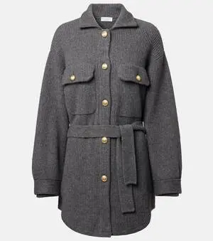 Brunello Cucinelli Wool, Cashmere, And Silk Cardigan With Detachable Belt