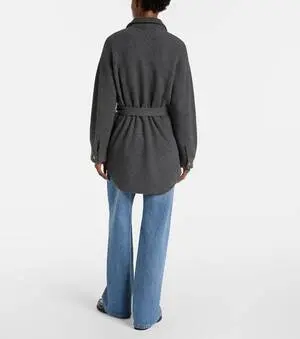 Brunello Cucinelli Wool, Cashmere, And Silk Cardigan With Detachable Belt