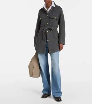 Brunello Cucinelli Wool, Cashmere, And Silk Cardigan With Detachable Belt