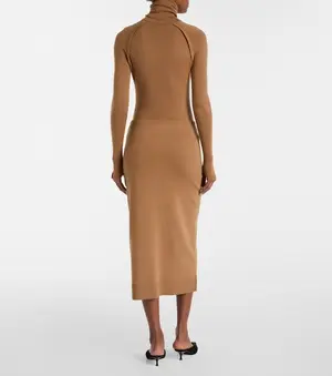 Victoria Beckham Wool-blend Midi Skirt - Beige
