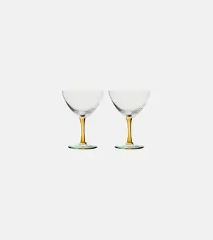 NASONMORETTI Set Of 2 Glass Cocktail Glasses - Multicoloured