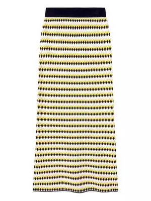 La DoubleJ Striped Midi Skirt - Yellow