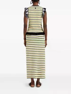La DoubleJ Striped Midi Skirt