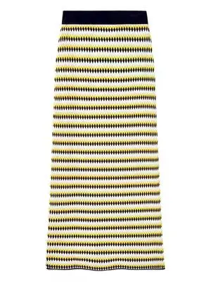 La DoubleJ Striped Midi Skirt