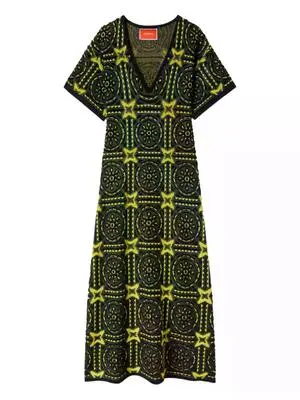 La DoubleJ Geometric-embroidered Midi Dress