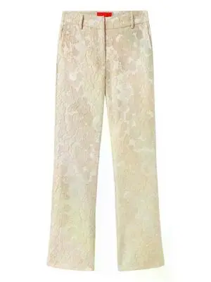 La DoubleJ Floral-jacquard Trousers