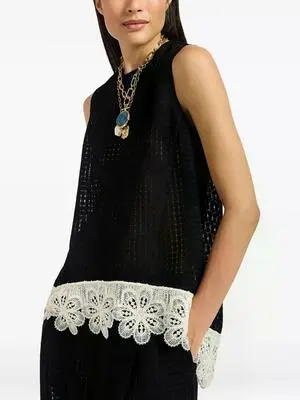 La DoubleJ La Scala Lace-hem Sleeveless Top