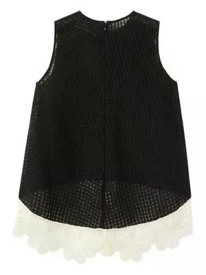 La DoubleJ La Scala Lace-hem Sleeveless Top