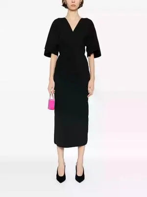 Maticevski V-neck Short Sleeve Dress - Black