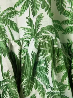 La DoubleJ San Pietro Palm-print Mini Dress - Green