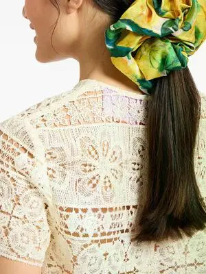 La DoubleJ Floral-print Scrunchie - Yellow