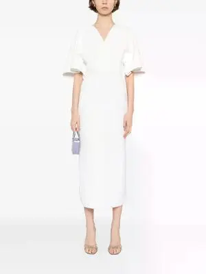 Maticevski V-neck Midi Dress - White