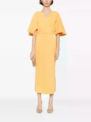 Maticevski V-neck Short Sleeve Dress - Yellow