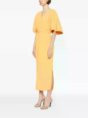 Maticevski V-neck Short Sleeve Dress - Yellow