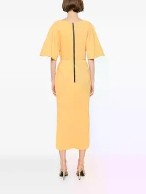 Maticevski V-neck Short Sleeve Dress - Yellow