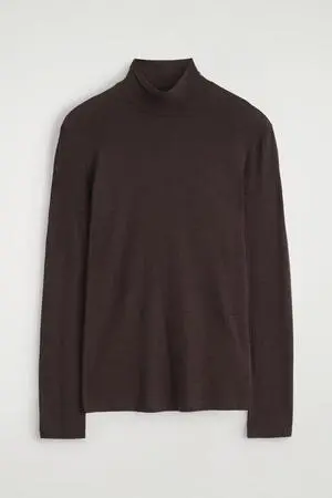 Cos Slim Wool-jersey Roll Neck Top