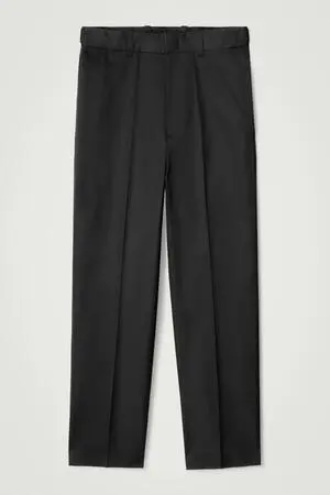 Cos Relaxed Straight-leg Cotton Trousers