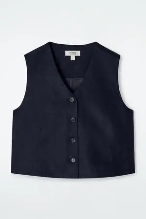 Cos Cropped Linen Vest