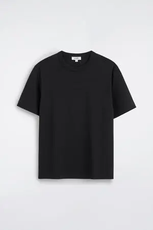 Cos Interlock Cotton Crew-neck T-shirt - Black