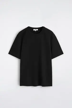 Cos Interlock Cotton Crew-neck T-shirt Black