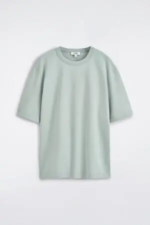 Cos Interlock Cotton Crew-neck T-shirt - Gray