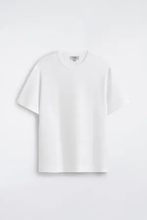 Cos Interlock Cotton Crew-neck T-shirt - White
