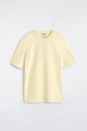 Cos Interlock Cotton Crew-neck T-shirt - Yellow