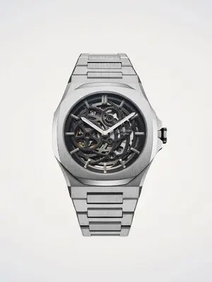 D1 MILANO Stainless Steel Skeleton Watch - Silver