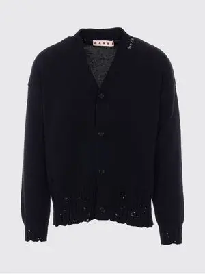 Marni Cotton Distressed V-neck Cardigan