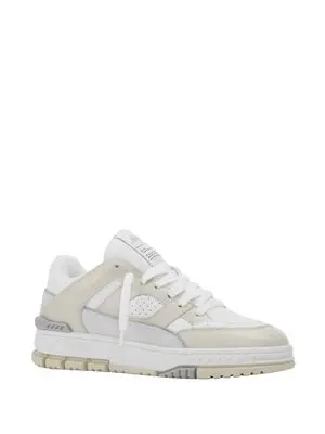 Axel Arigato Bicolour Low Top Leather And Nubuck Sneakers With Perforated Toe - Cream