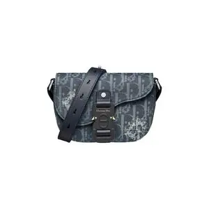 Dior X Denim Tears Saddle Pouch With Strap - Blue