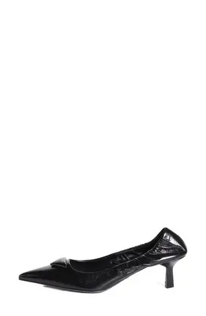 Prada Ruched Kitten Heel Pumps - Nero
