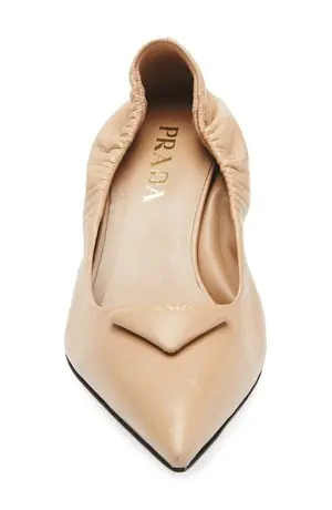 Prada Ruched Kitten Heel Pumps