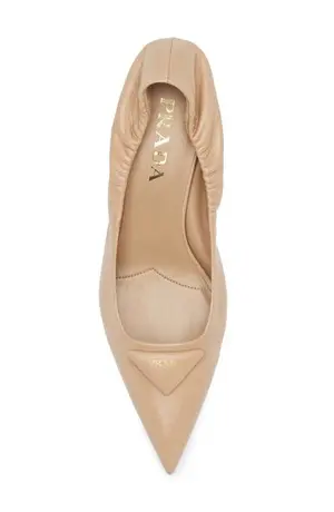 Prada Ruched Kitten Heel Pumps