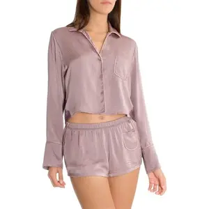 MIDNIGHT BAKERY Crop Pajama Top - Lilac