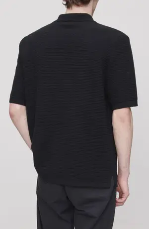 A.p.c. Livio Johnny Collar Polo - Lzz Black