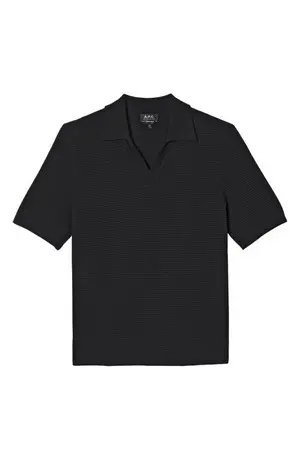 A.p.c. Livio Johnny Collar Polo - Lzz Black