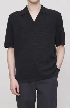 A.p.c. Livio Johnny Collar Polo - Lzz Black