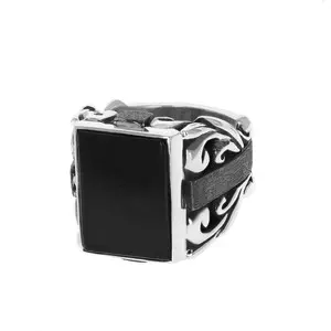 KING BABY STUDIO Onyx Insert Scroll Ring