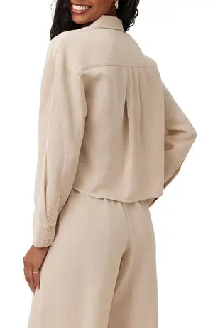 Bella Dahl Oversize Crop Linen Blend Shacket